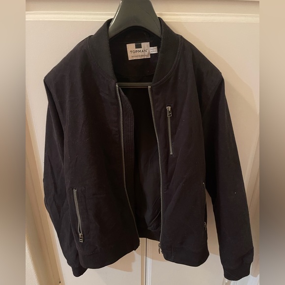 Topman | Jackets & Coats | Top Man Black Bomber Jacket M | Poshmark